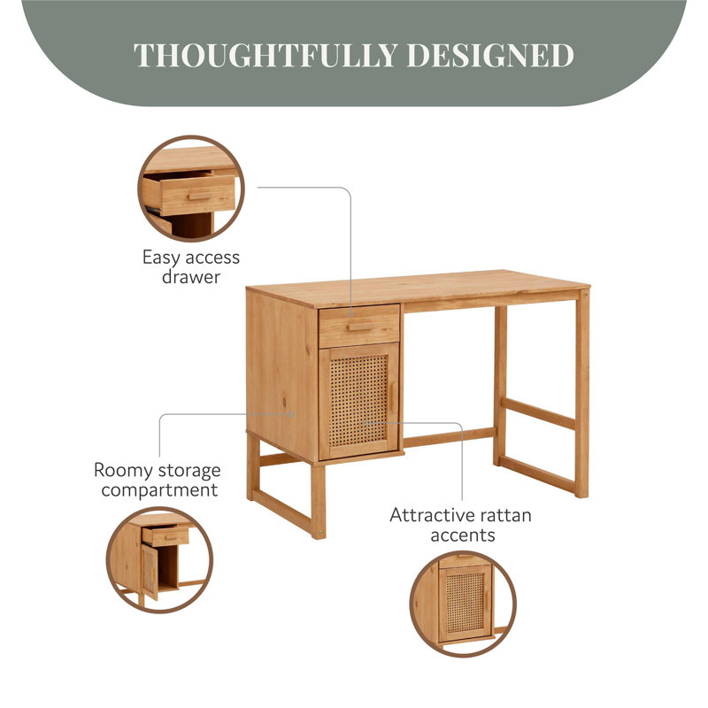 Ren Home Talo Desk with Closed Storage and Drawer Wayfair